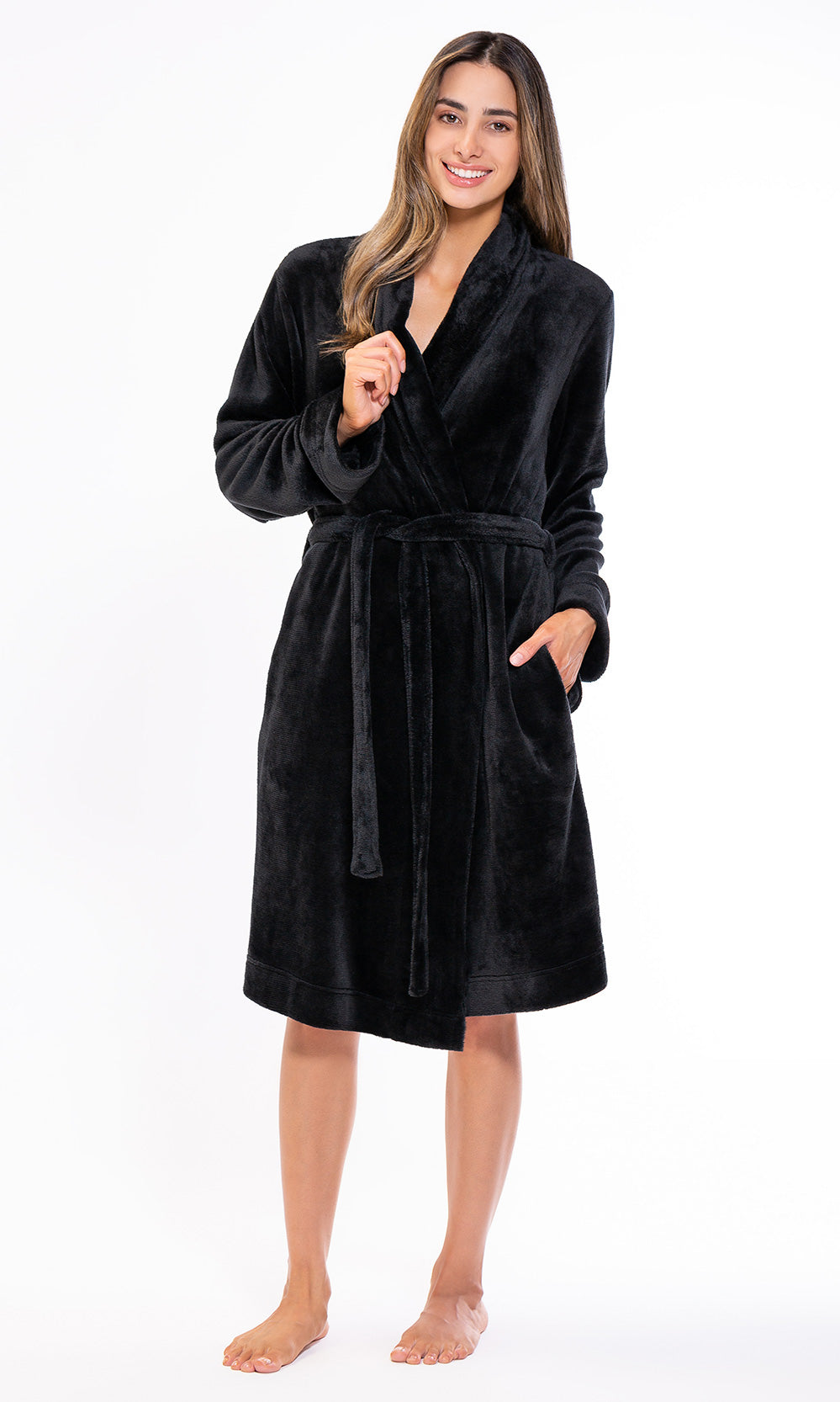 black lightweight robe