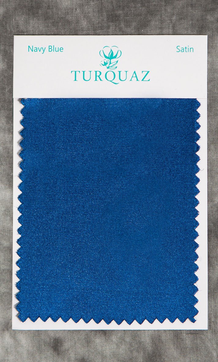 Navy Blue Satin Fabric Swatch - Free Shipping – RobeMart