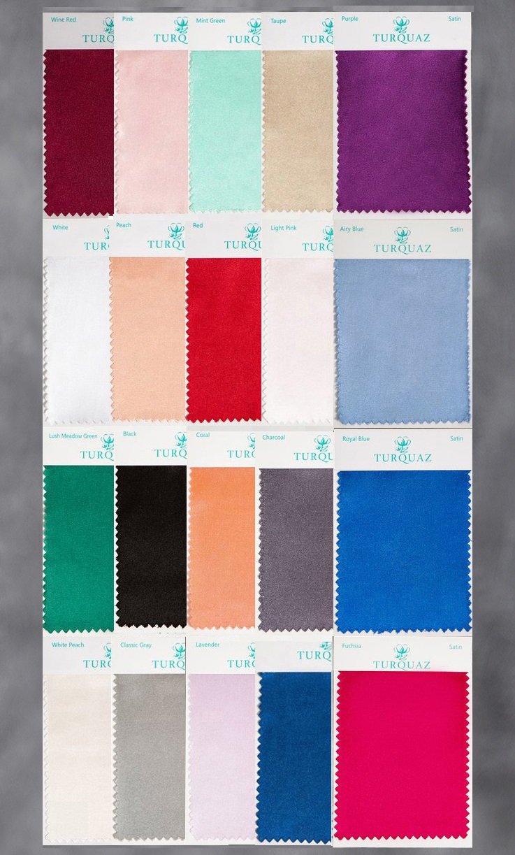 Satin Fabric Swatch Set - All Colors - Free Shipping – RobeMart