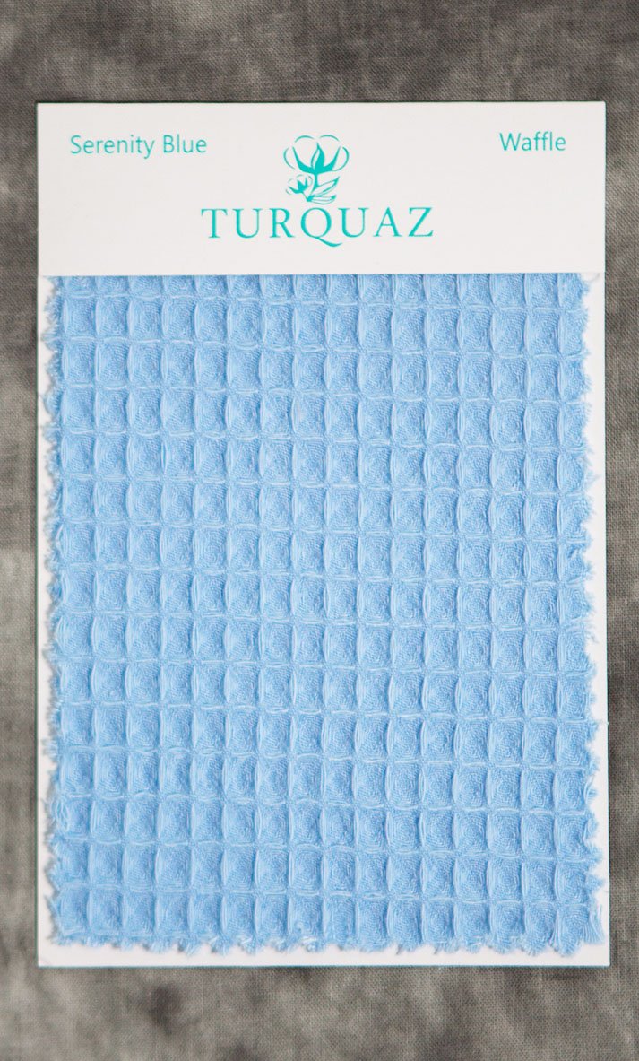 Serenity Blue Waffle Fabric Swatch - Free Shipping – RobeMart