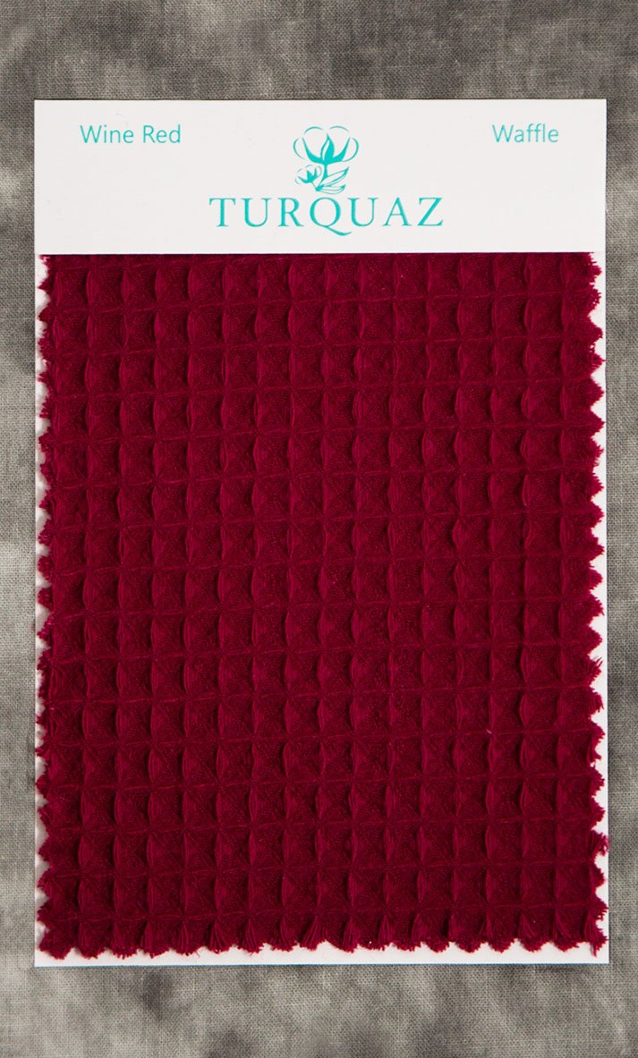 Wine Red Waffle Fabric Swatch - Free Shipping – RobeMart