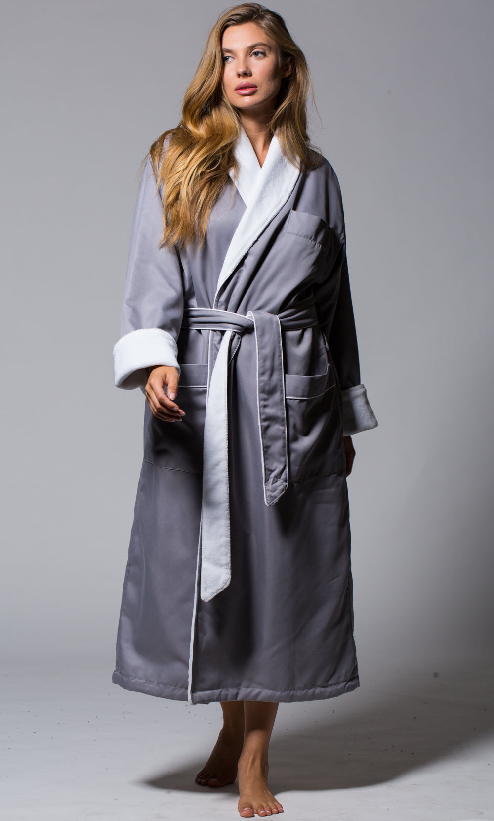 Luxury Microfiber Lined Robe Gray – RobeMart